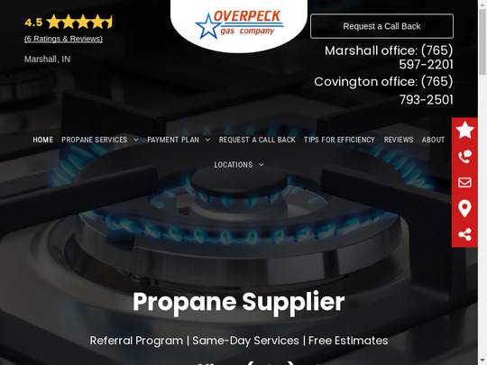 Save $ on Propane | Overpeck Gas Co, IN, 47859 | fuelwonk