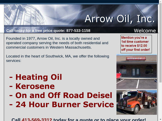 Arrow Oil Inc, MA, 01077 - compare Heating oil prices | fuelwonk